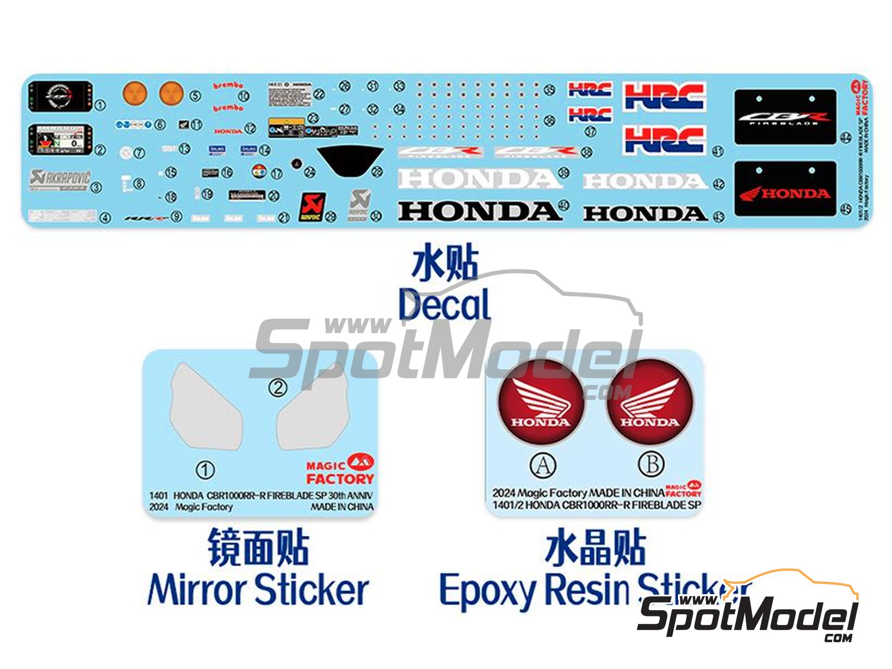 Magic Factory 1401: Motorbike scale model kit 1/9 scale - Honda CBR1000RR-R Fireblade SP - Pre ...